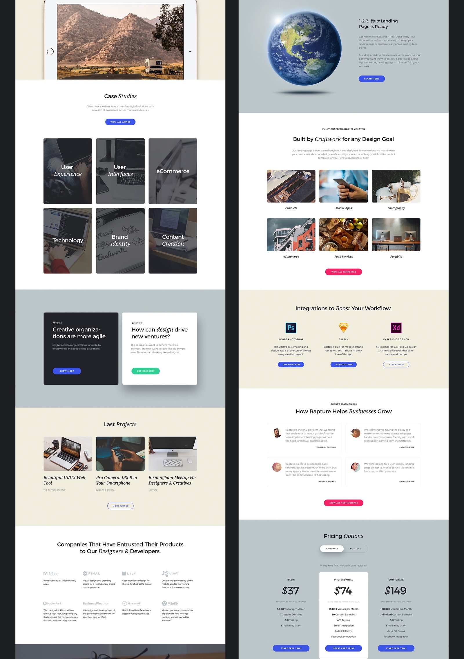 The Rapture Startup UI Kit on Yellow Images Creative Store
