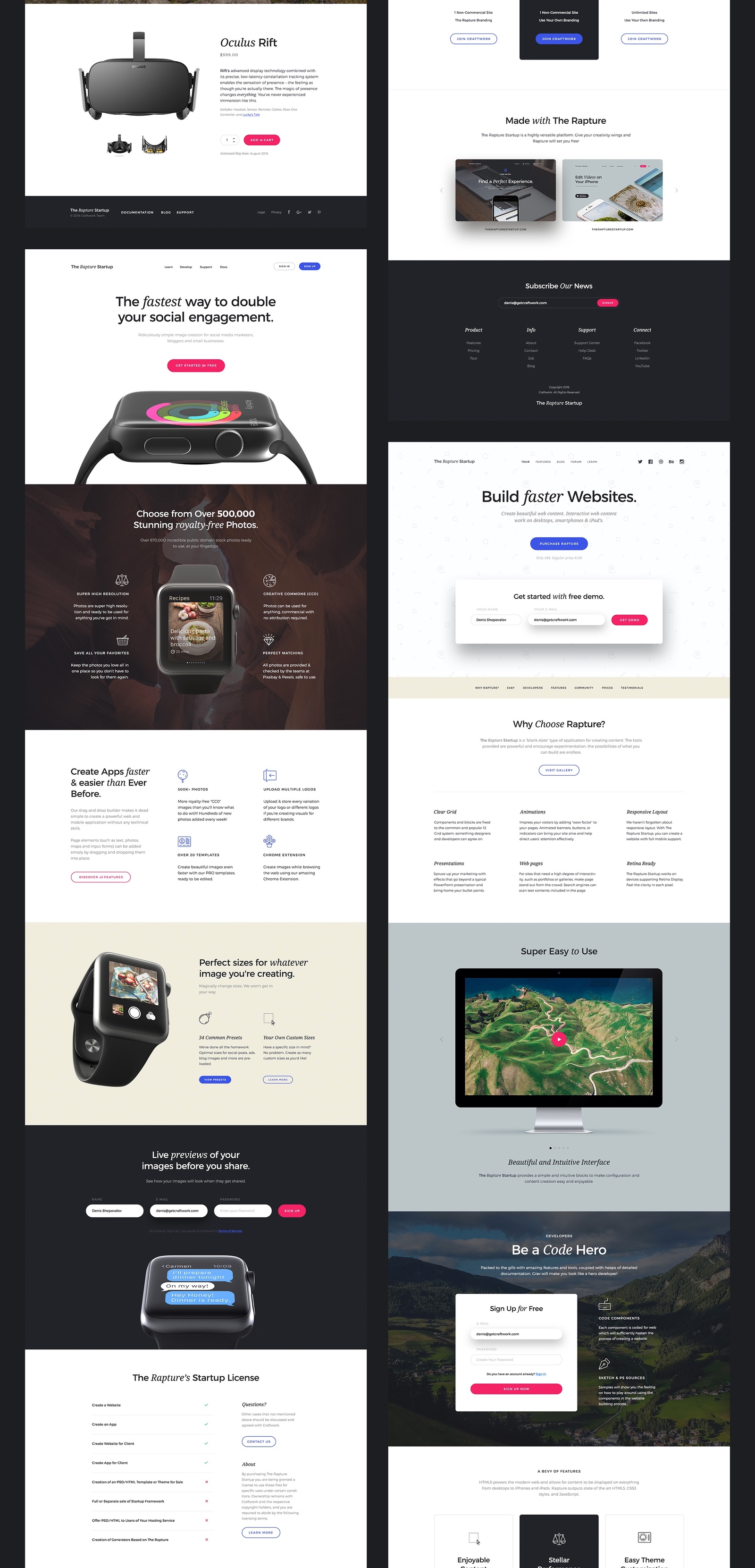 The Rapture Startup UI Kit on Yellow Images Creative Store