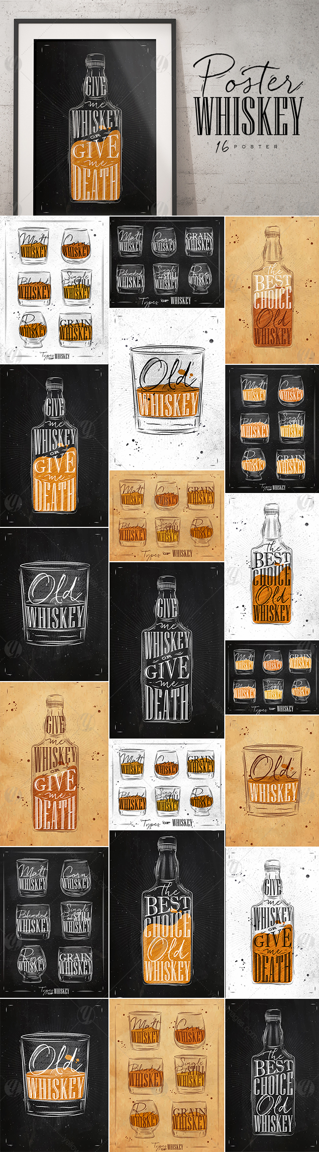 Poster Whiskey on Yellow Images Creative Store