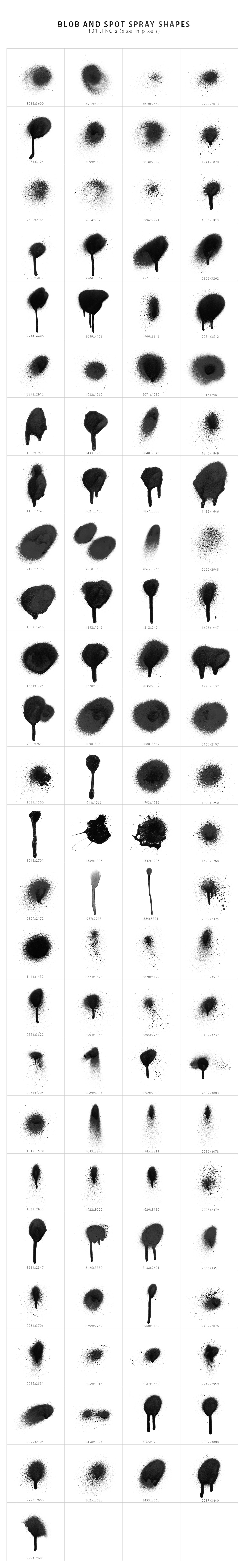 Spray Shapes & Textures on Yellow Images Creative Store