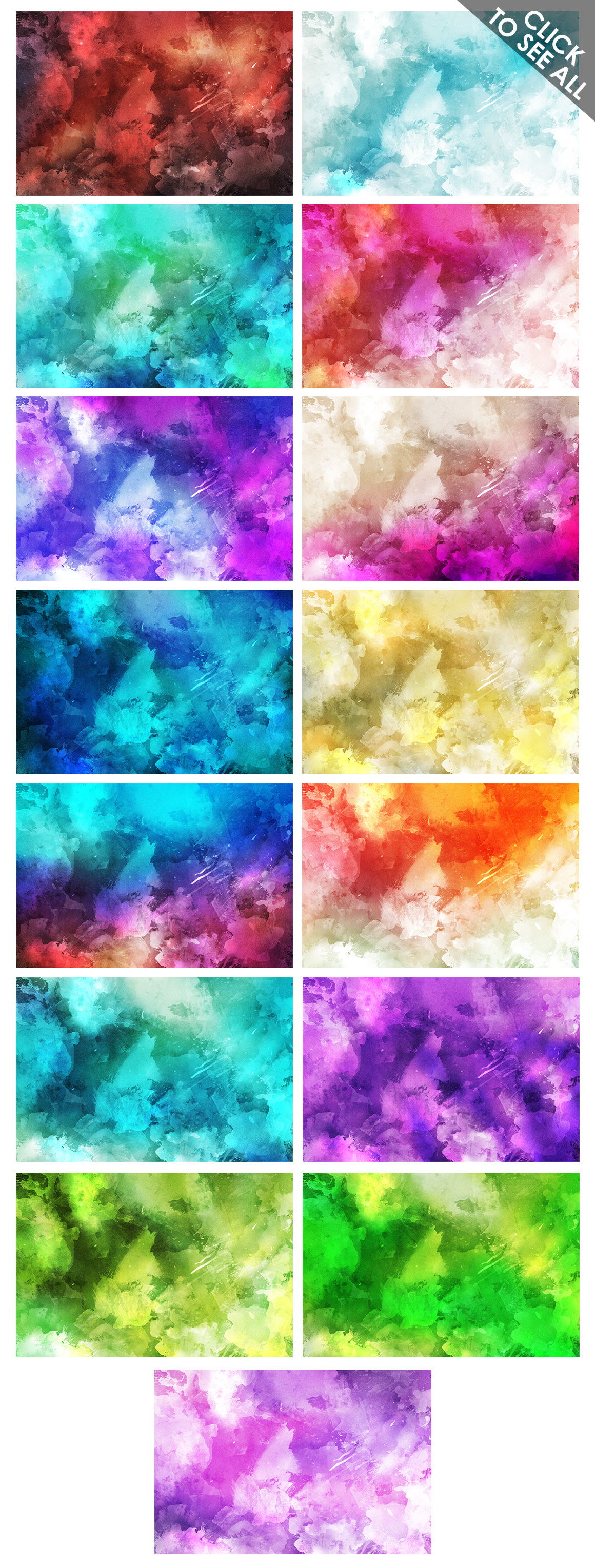 Only Watercolor Backgrounds Bundle on Yellow Images Creative Store