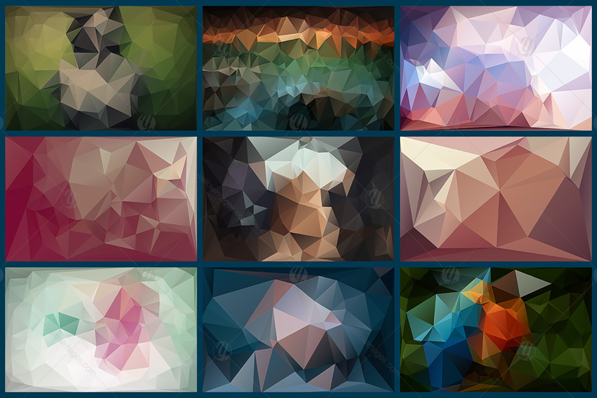 Polygon Abstract Backgrounds V2 on Yellow Images Creative Store