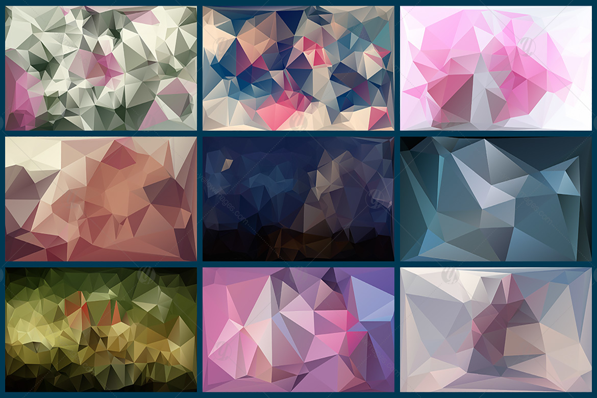 Polygon Abstract Backgrounds V9 on Yellow Images Creative Store