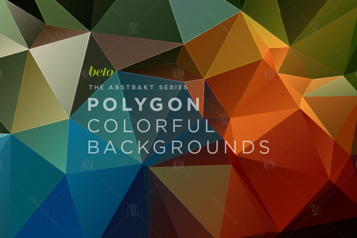Polygon Abstract Backgrounds V16 on Yellow Images Creative Store