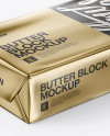Metallic Butter Block Mockup - Half Side View (High-Angle Shot) - Free ...