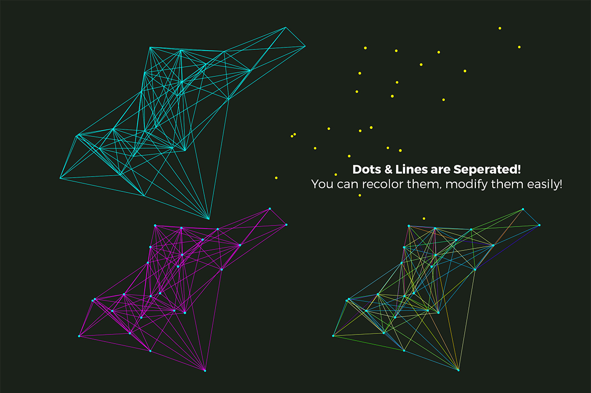 43 Abstract Geometrical Nodes on Yellow Images Creative Store