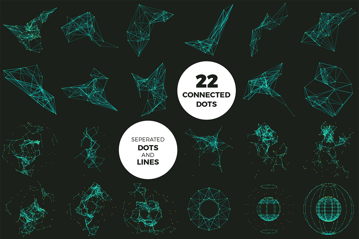 43 Abstract Geometrical Nodes on Yellow Images Creative Store