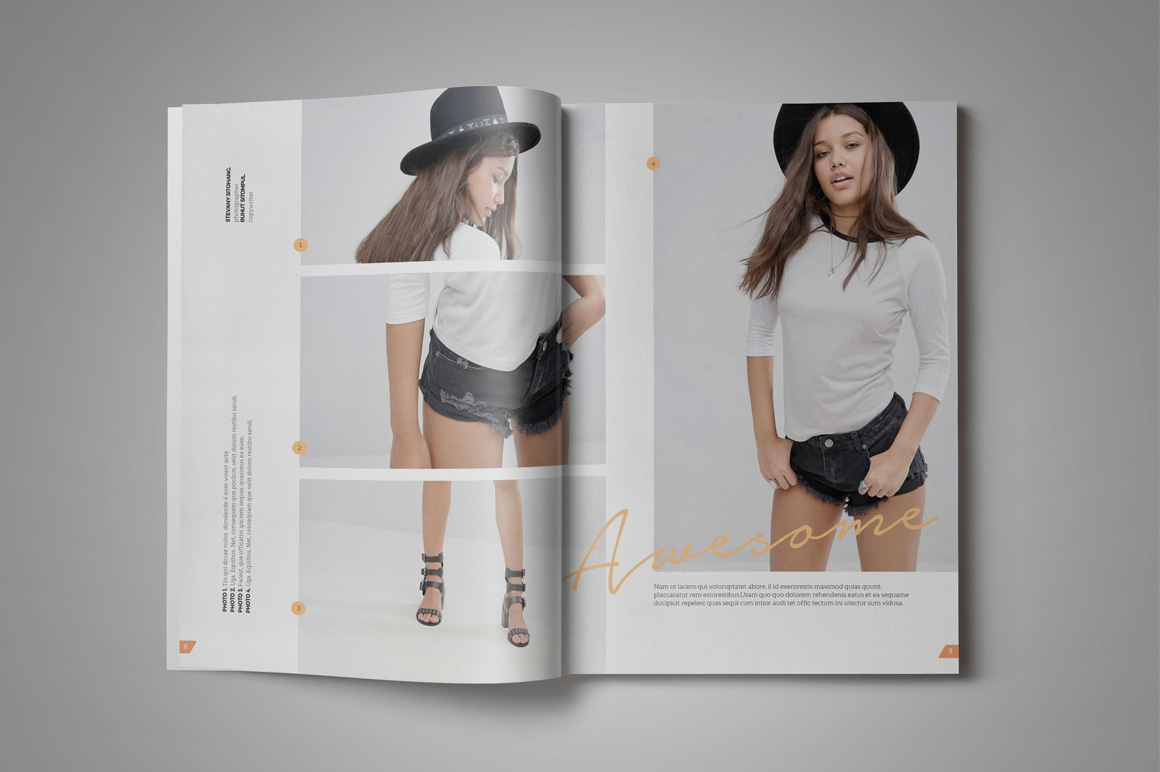 Photo Album Template on Yellow Images Creative Store