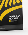 Matte Paper Bag Mockup - Half Side View on Yellow Images Object Mockups