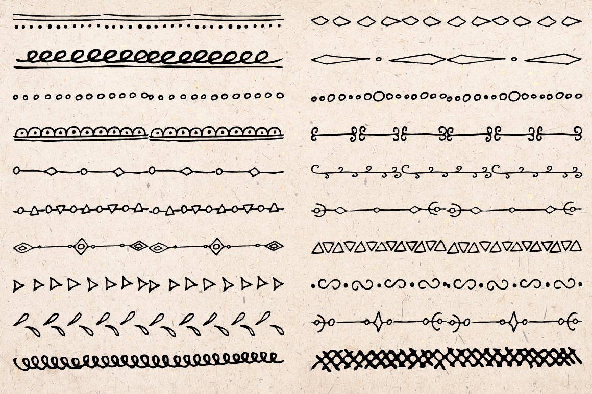 Hand drawn Boho doodles on Yellow Images Creative Store