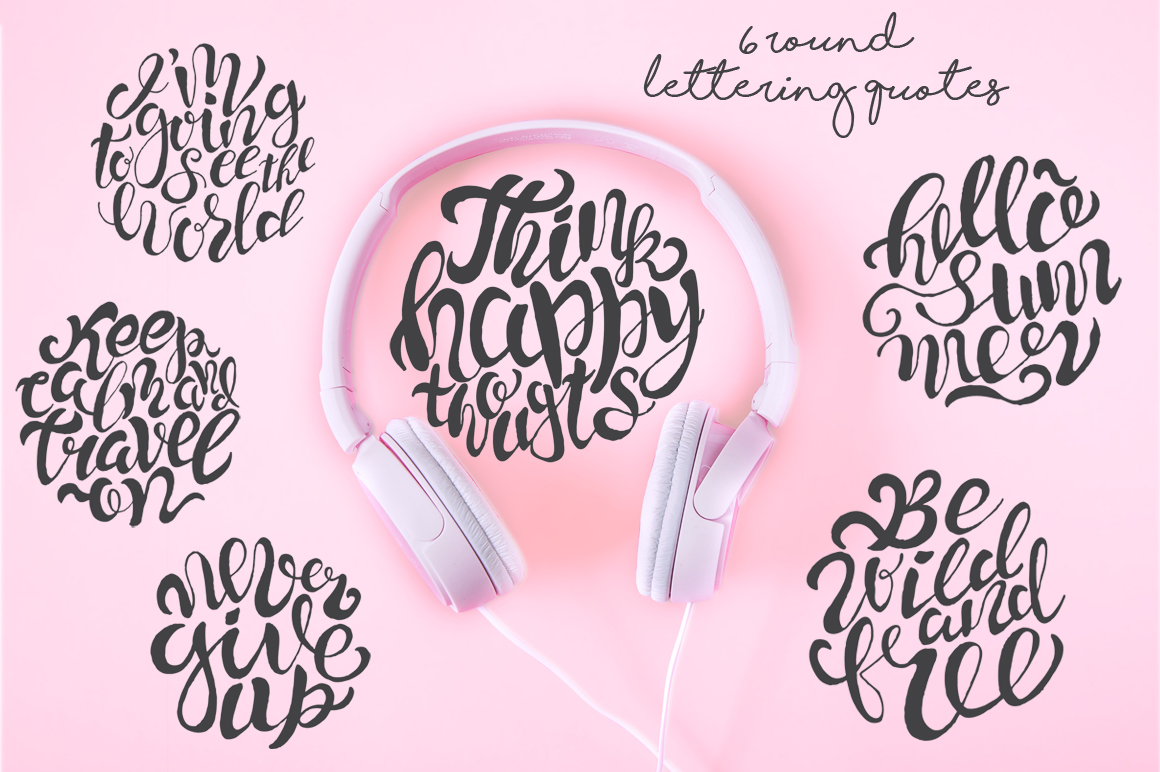 Hand drawn lettering quotes. DIY on Yellow Images Creative Store