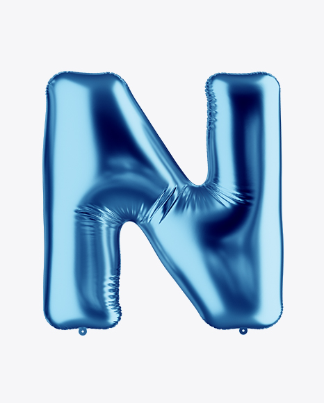 Letter N Foil Balloon Mockup - Free Download Images High Quality PNG, JPG