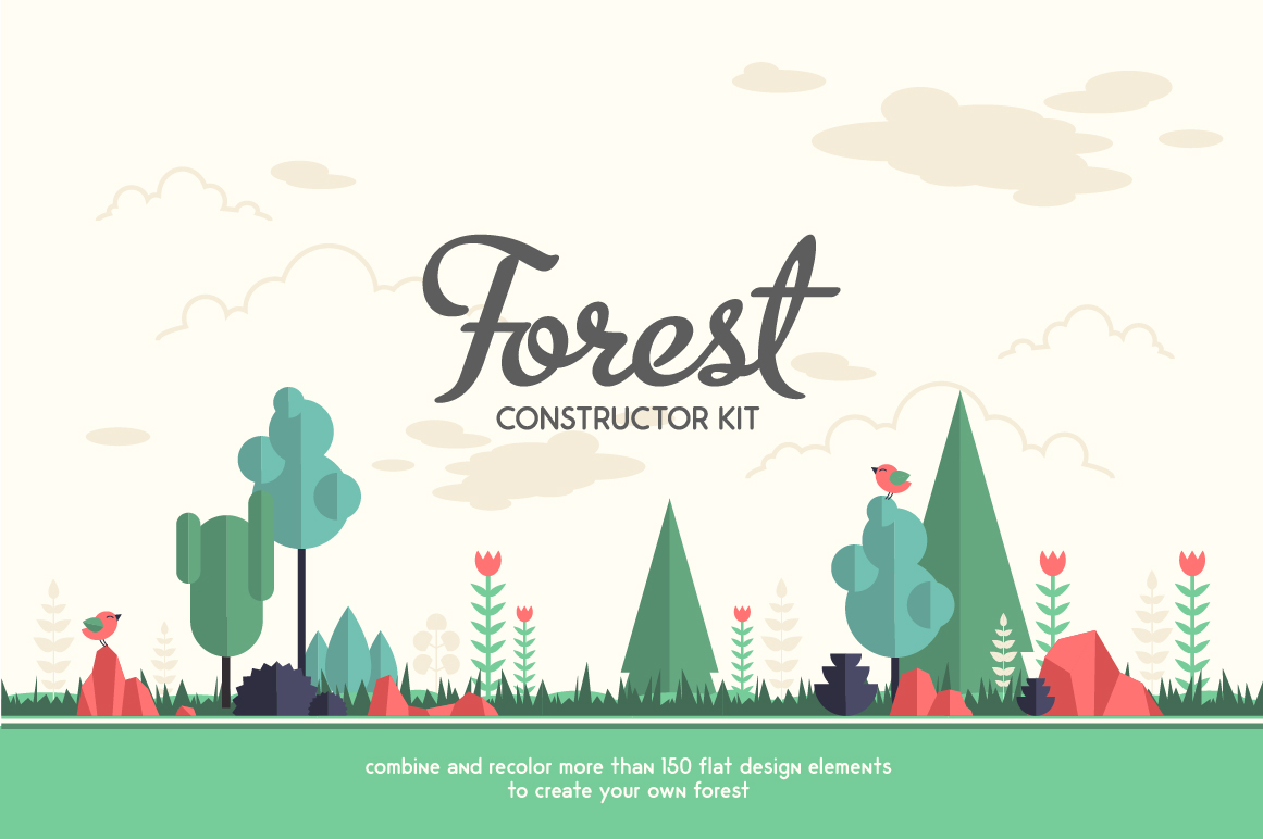 Forest Constructor Kit on Yellow Images Creative Store