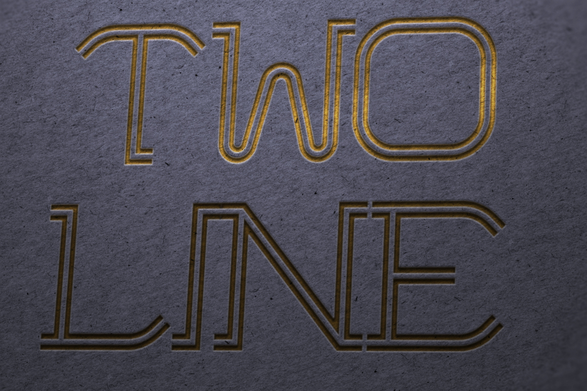 Twoline font two line symbols on Yellow Images Creative Store