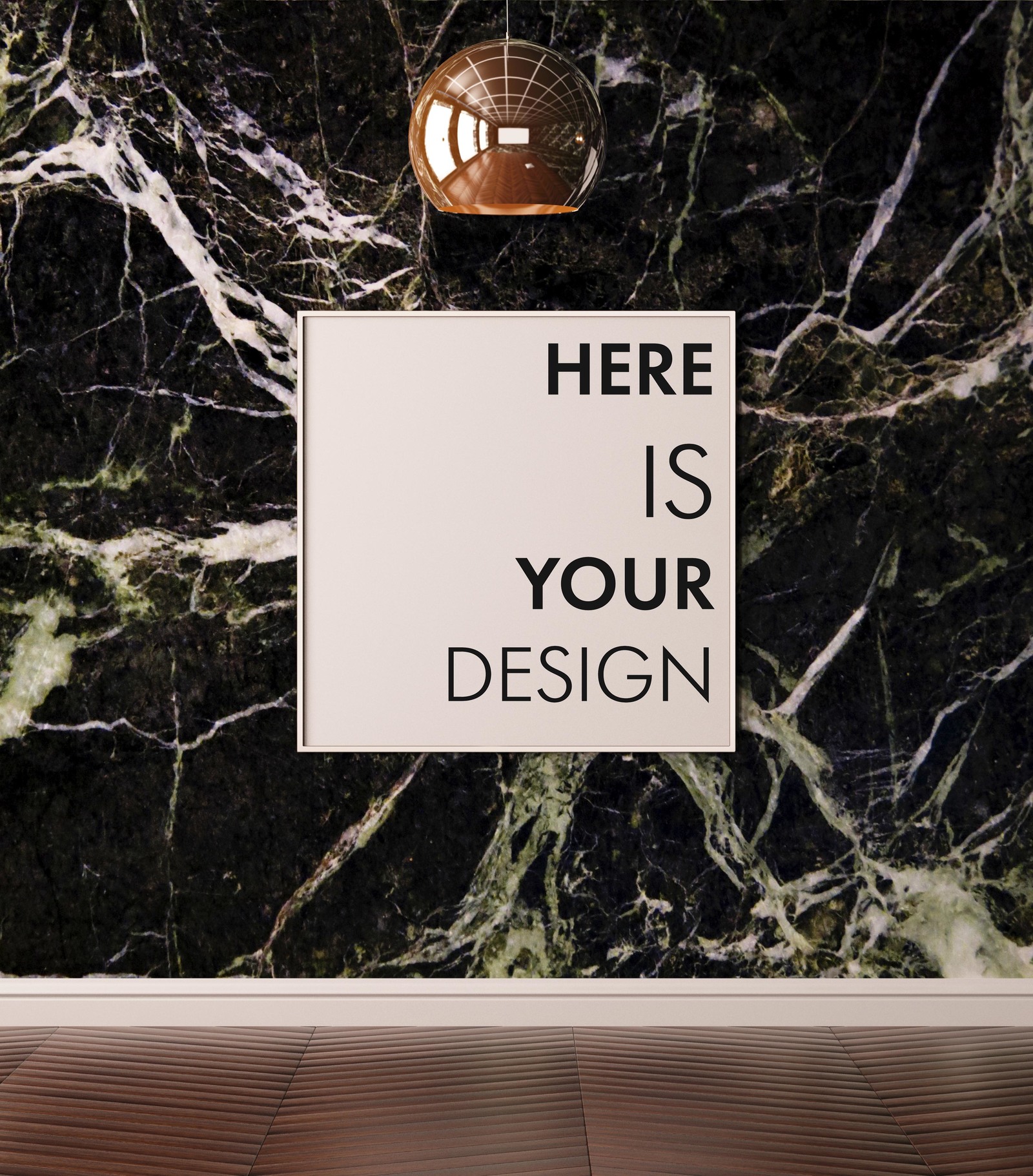 Mockup posters on a marble wall on Yellow Images Creative Store