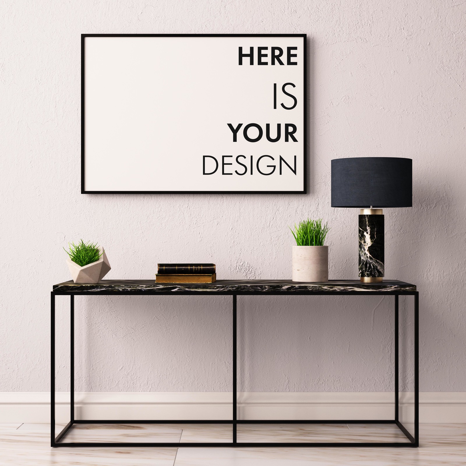 Mock up poster with a console table on Yellow Images Creative Store