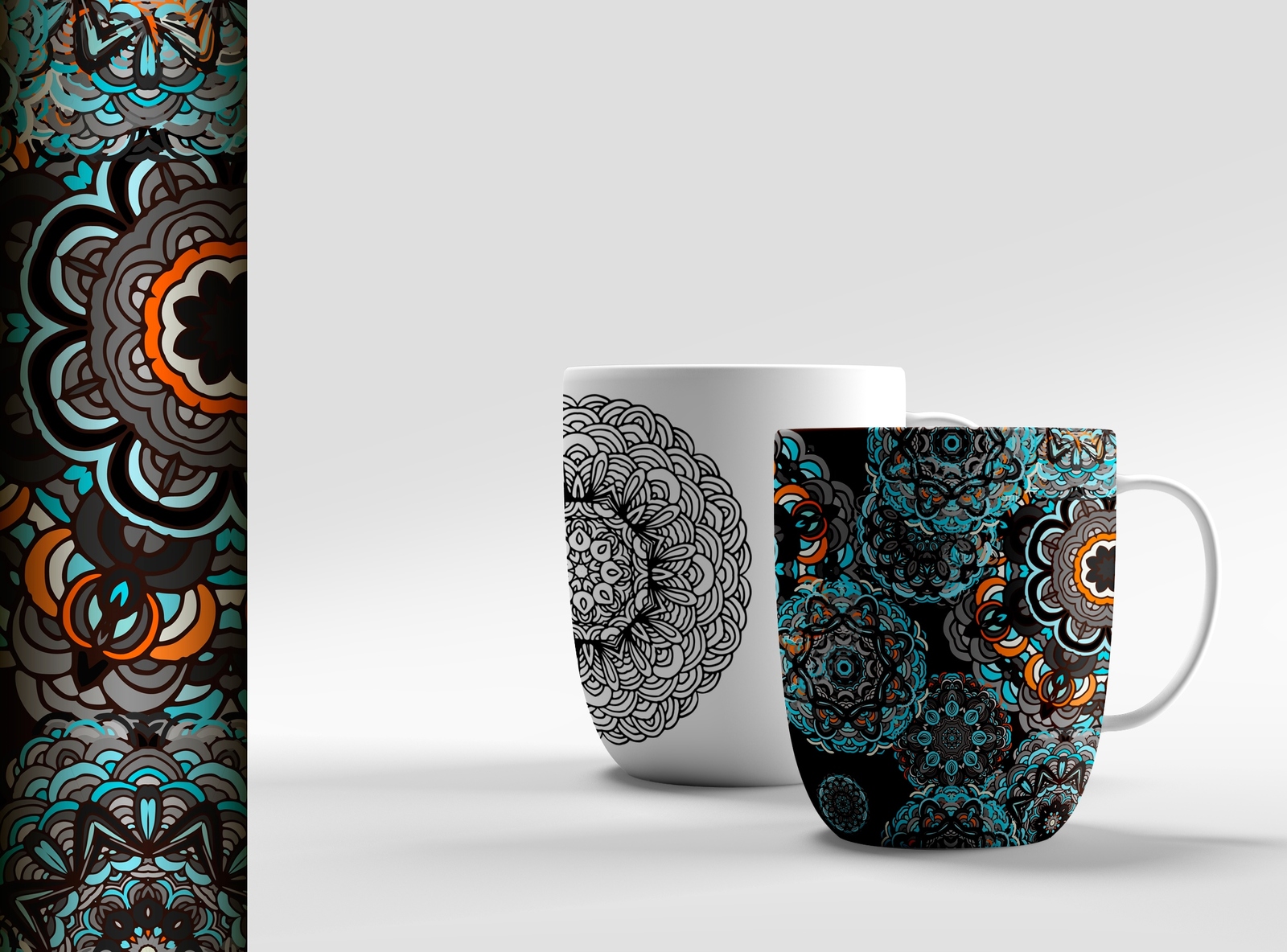 Hand-drawn mandalas set on Yellow Images Creative Store