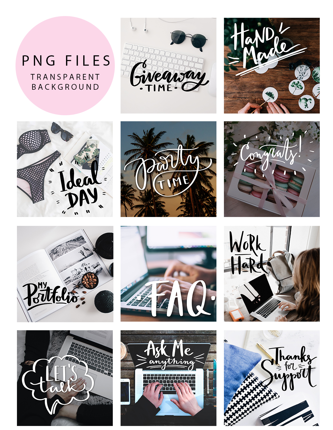 Social Media Lettering Set on Yellow Images Creative Store