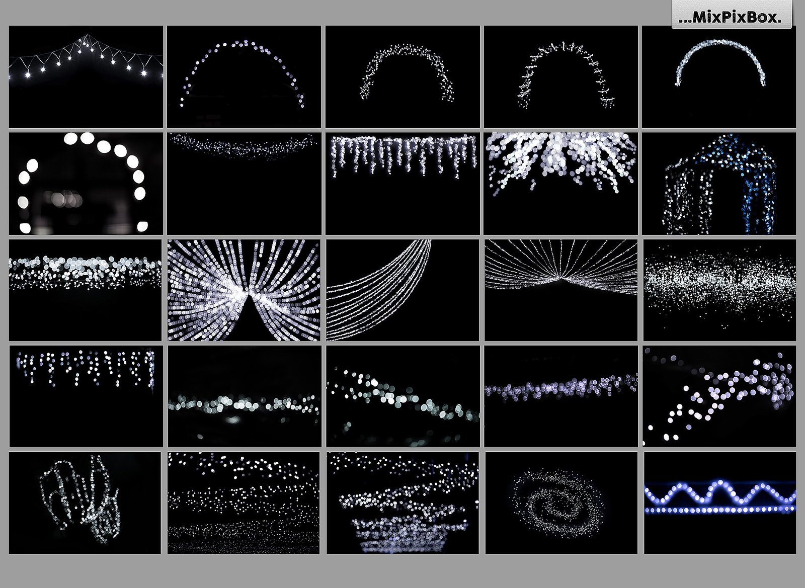 100 Silver Lights Photo Overlays on Yellow Images Creative Store