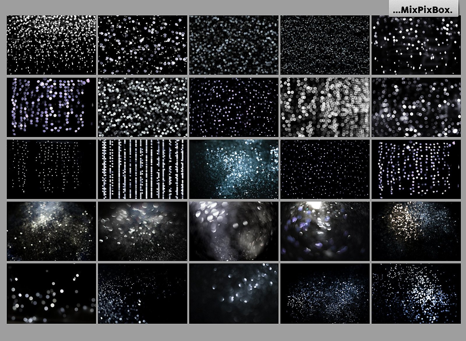 100 Silver Lights Photo Overlays on Yellow Images Creative Store