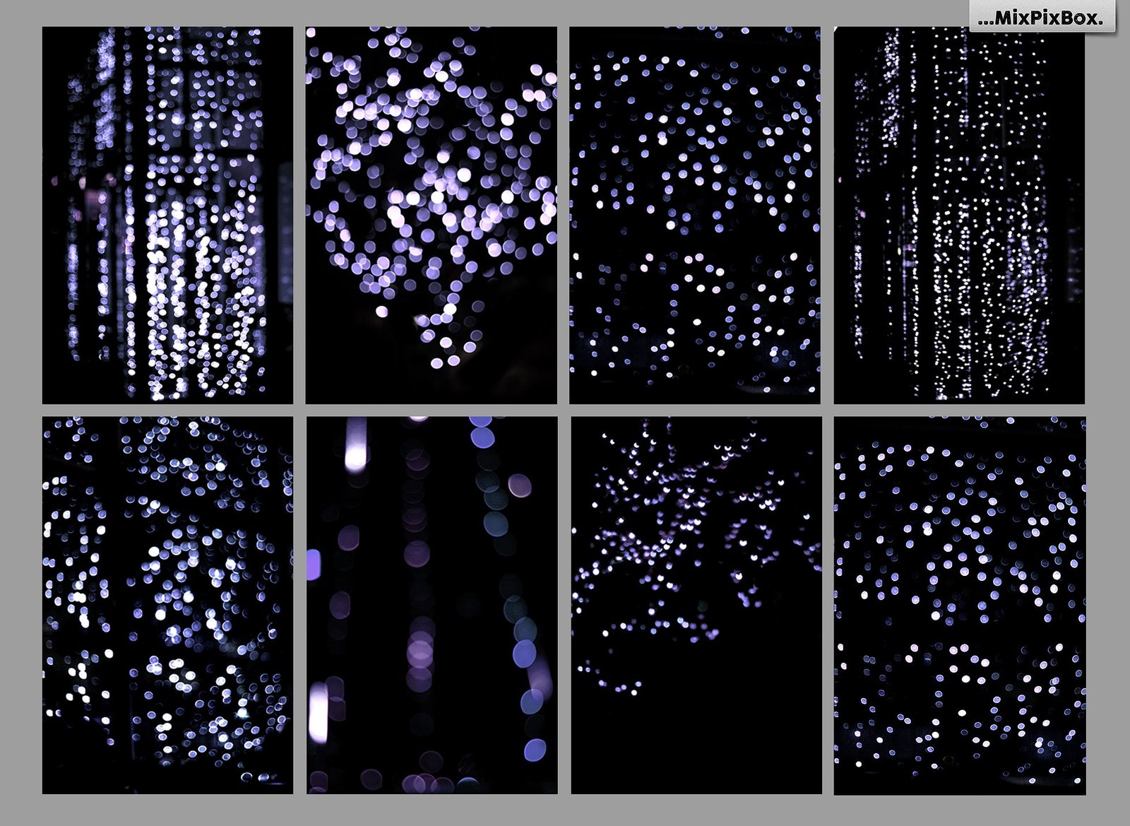 100 Silver Lights Photo Overlays on Yellow Images Creative Store