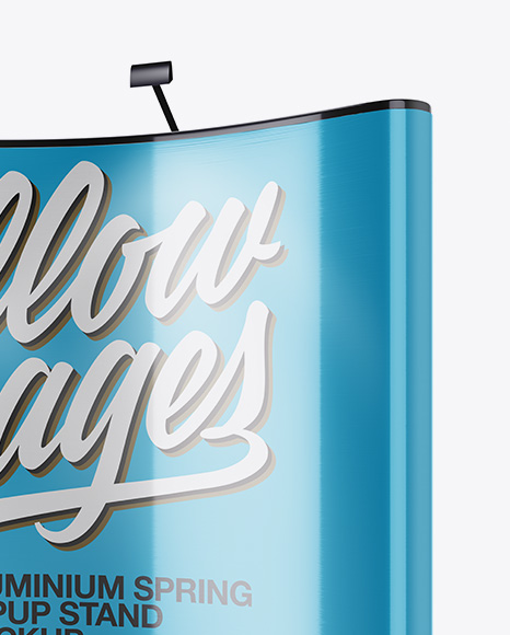 Matte Metallic Aluminium Spring Pop-Up Stand Mockup - Front View - Free ...