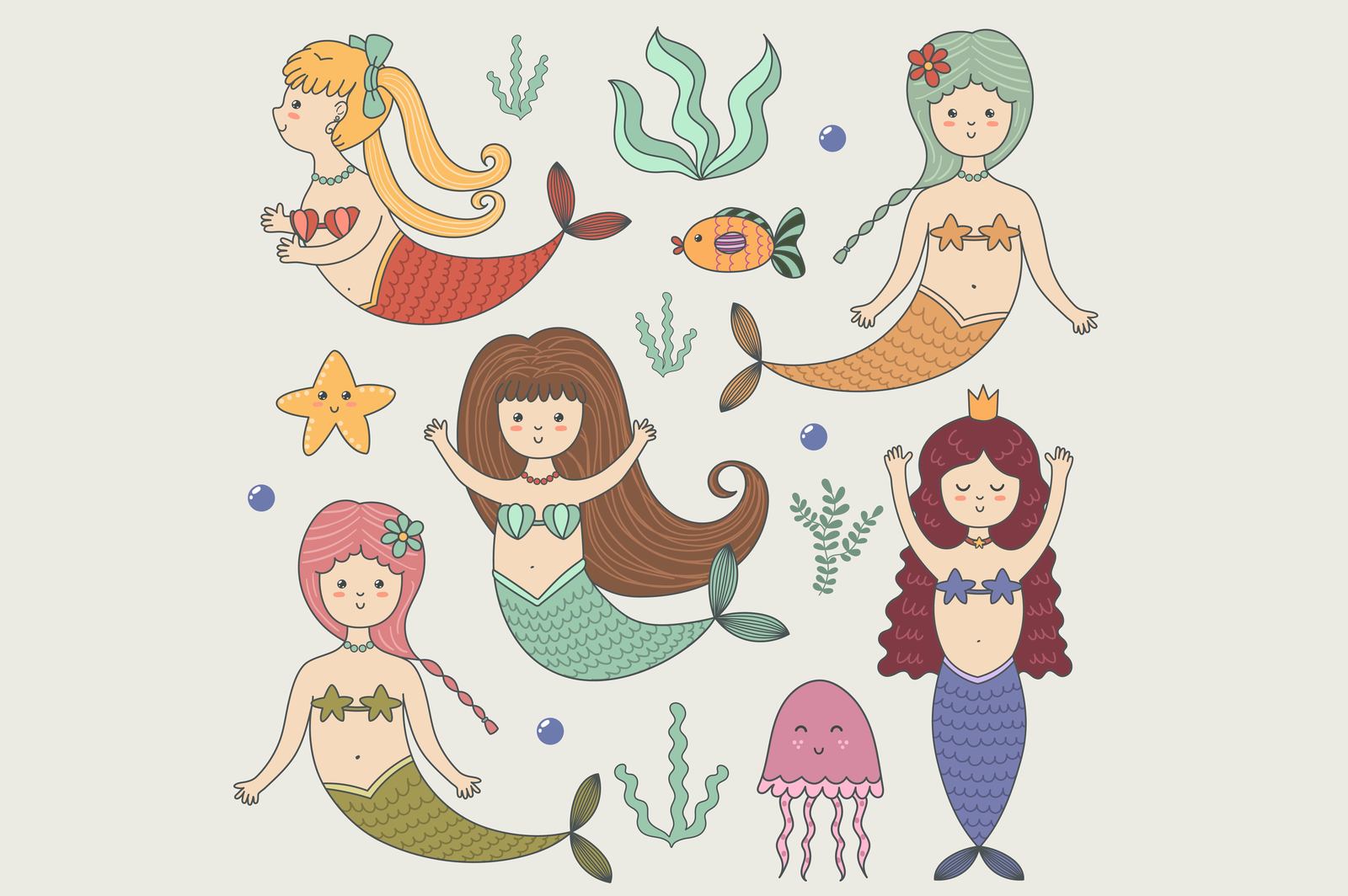 Mermaids collection on Yellow Images Creative Store