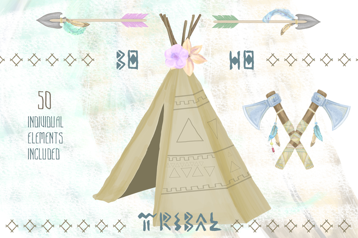 Dreamcatcher Tribal Set on Yellow Images Creative Store