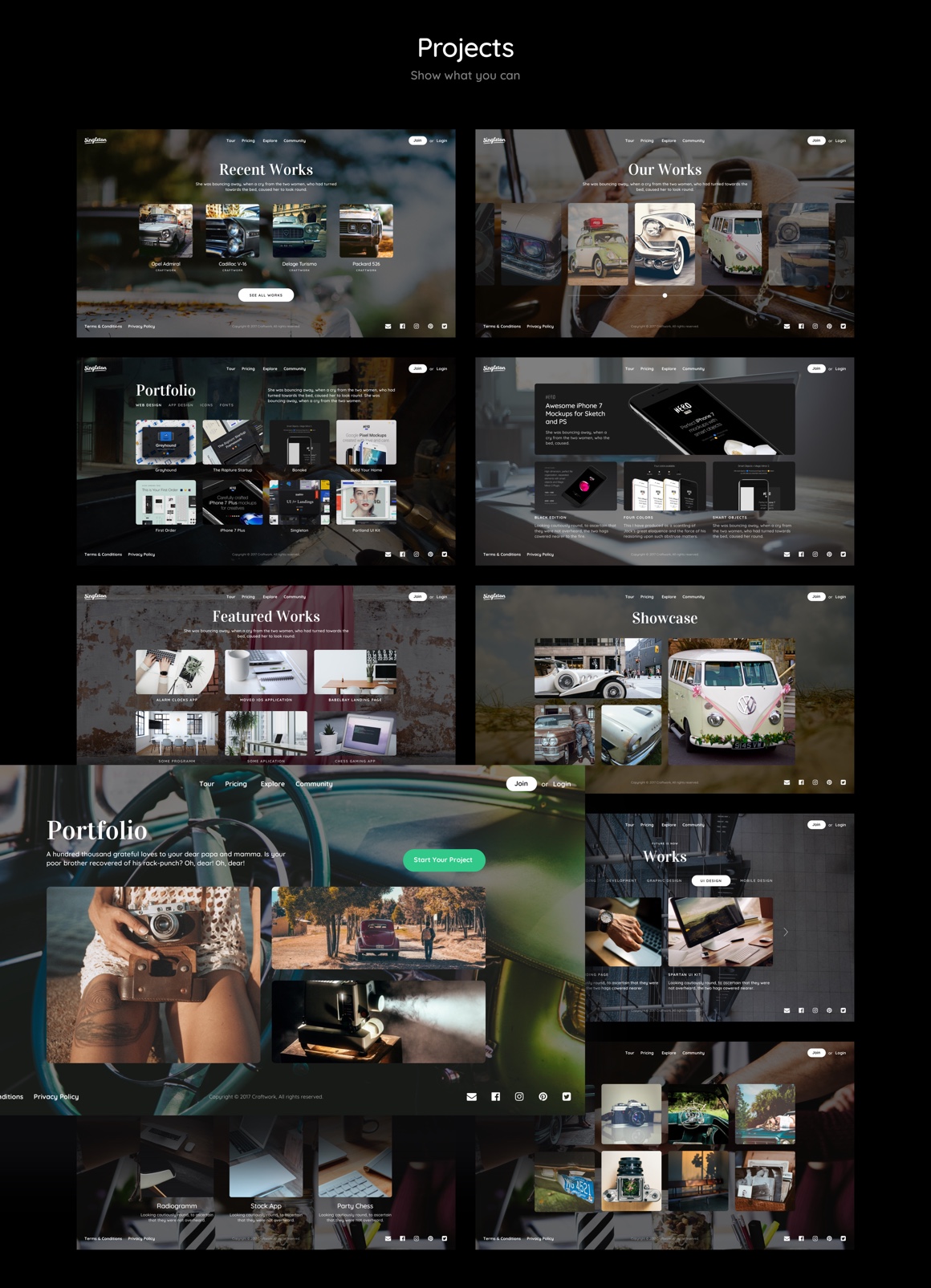 Singleton 2 [120 High Quality Cards for Landings] on Yellow Images Creative Store