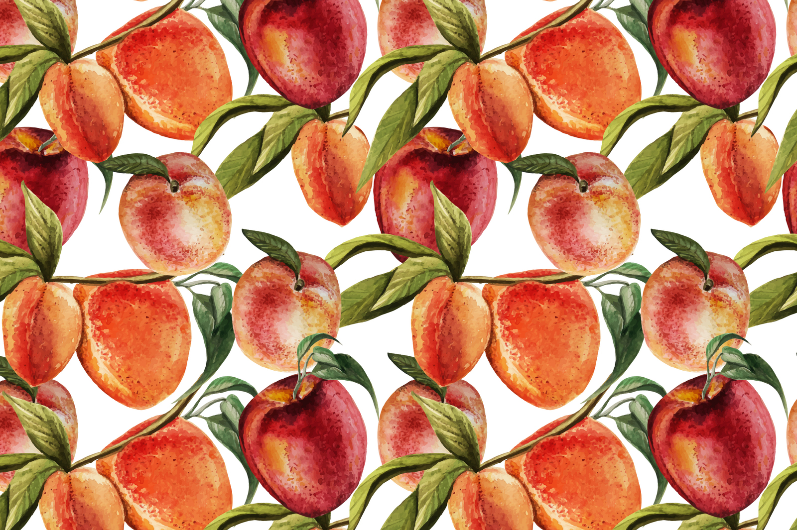 Hand Drawn Watercolor PEACH on Yellow Images Creative Store