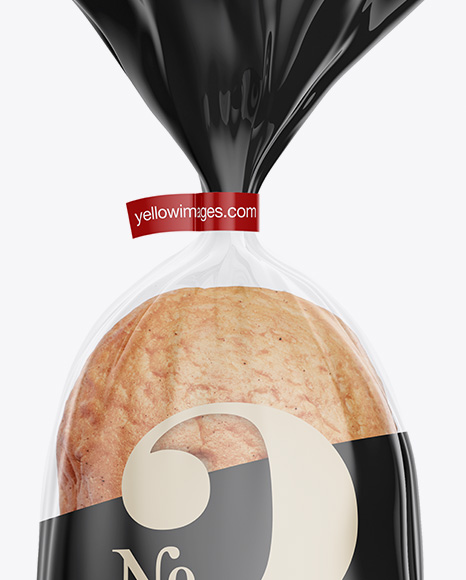 Glossy Transparent Bread Package With Clip Mockup - download high ...