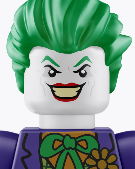 Joker Mini Figure Mockup on Yellow Images Object Mockups