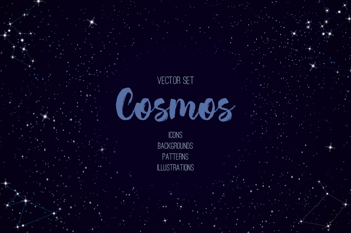 Cosmos vector set on Yellow Images Creative Store