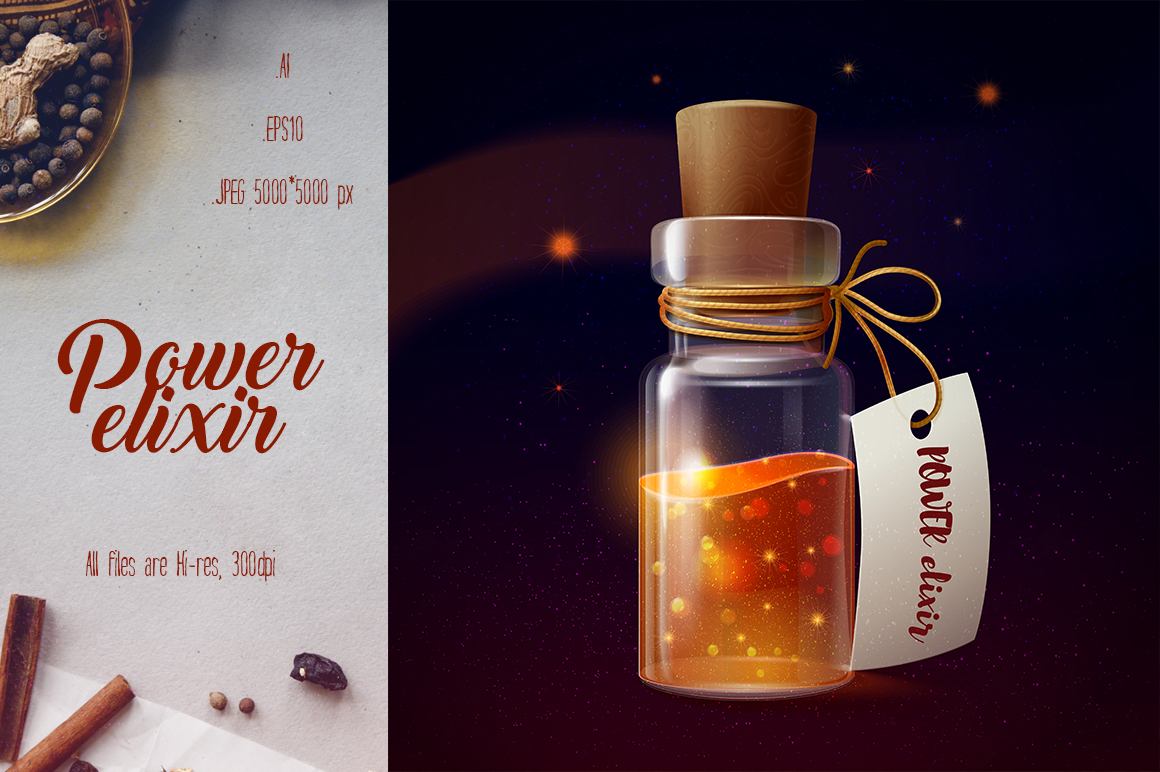 Elixir vector illustrations on Yellow Images Creative Store