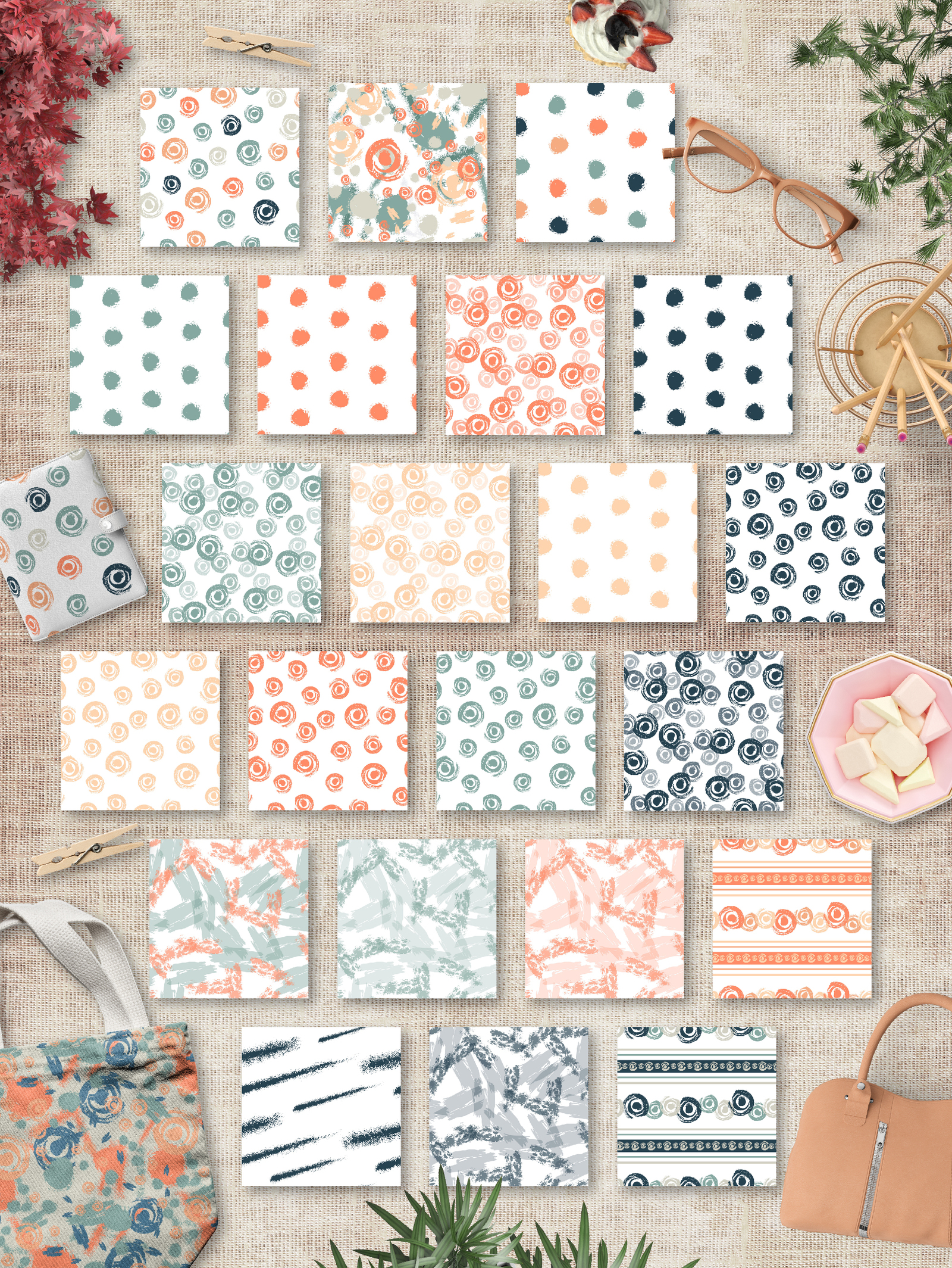 Color patterns set on Yellow Images Creative Store