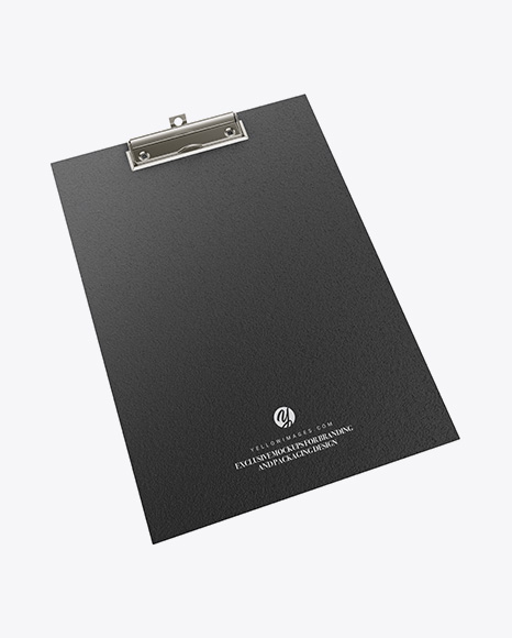 Textured Clipboard With Paper Mockup - Half Side View (High-Angle Shot ...