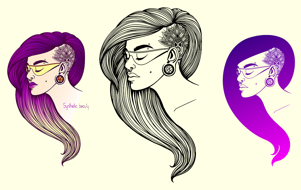 16 female portraits on Yellow Images Creative Store