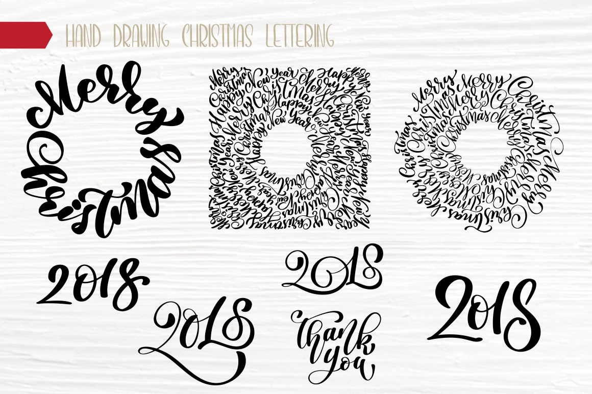 Hand Drawing Christmas Lettering and Doodle Elements on Yellow Images ...