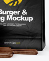 Burger & Bag Mockup in Bag & Sack Mockups on Yellow Images Object Mockups
