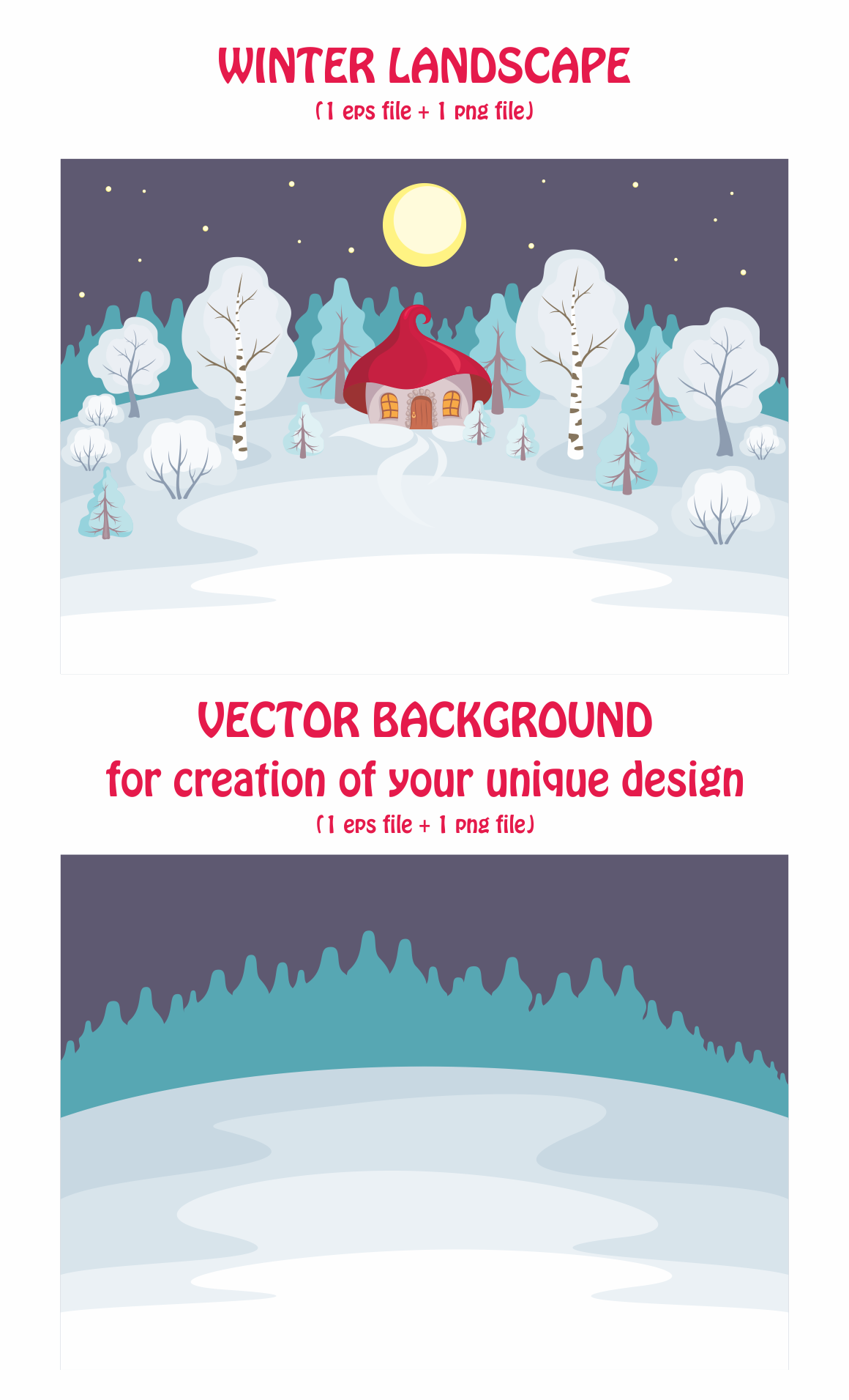 Winter Stories. Vector clip art. on Yellow Images Creative Store