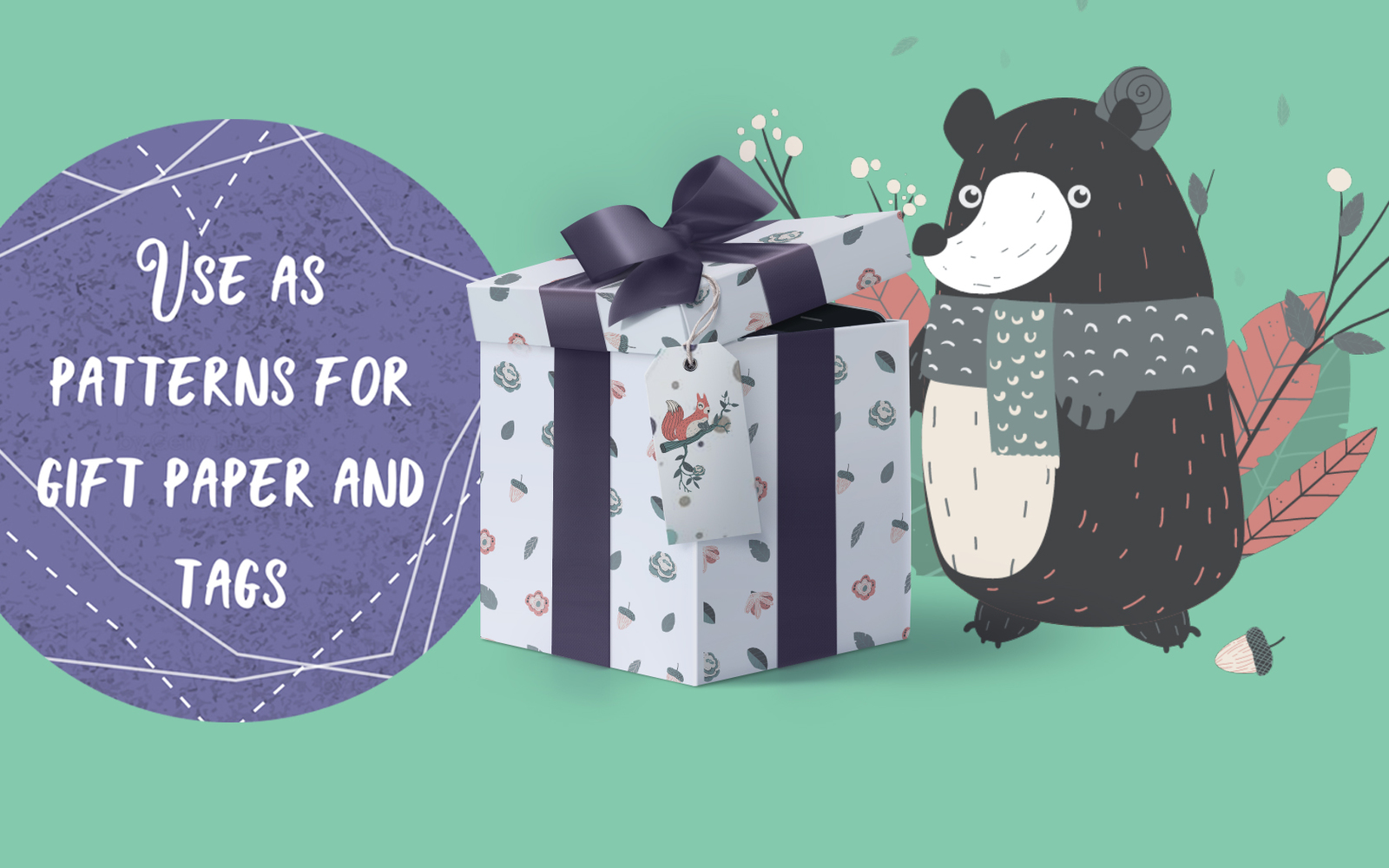 Cute Scandinavian Characters Set on Yellow Images Creative Store