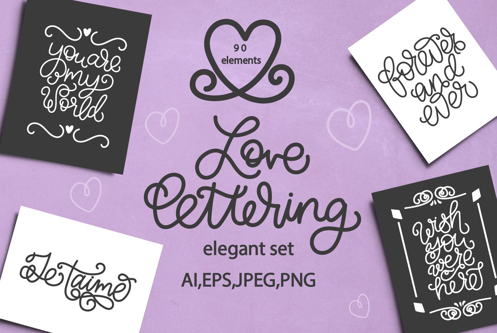 Love Lettering - an elegant set on Yellow Images Creative Store
