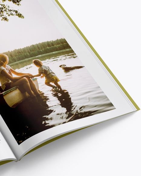 Opened Magazine Mockup - Half Side View - Free Download Images High ...