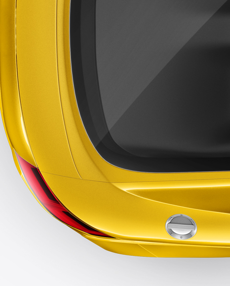 Audi TT Mockup - Top View on Yellow Images Object Mockups