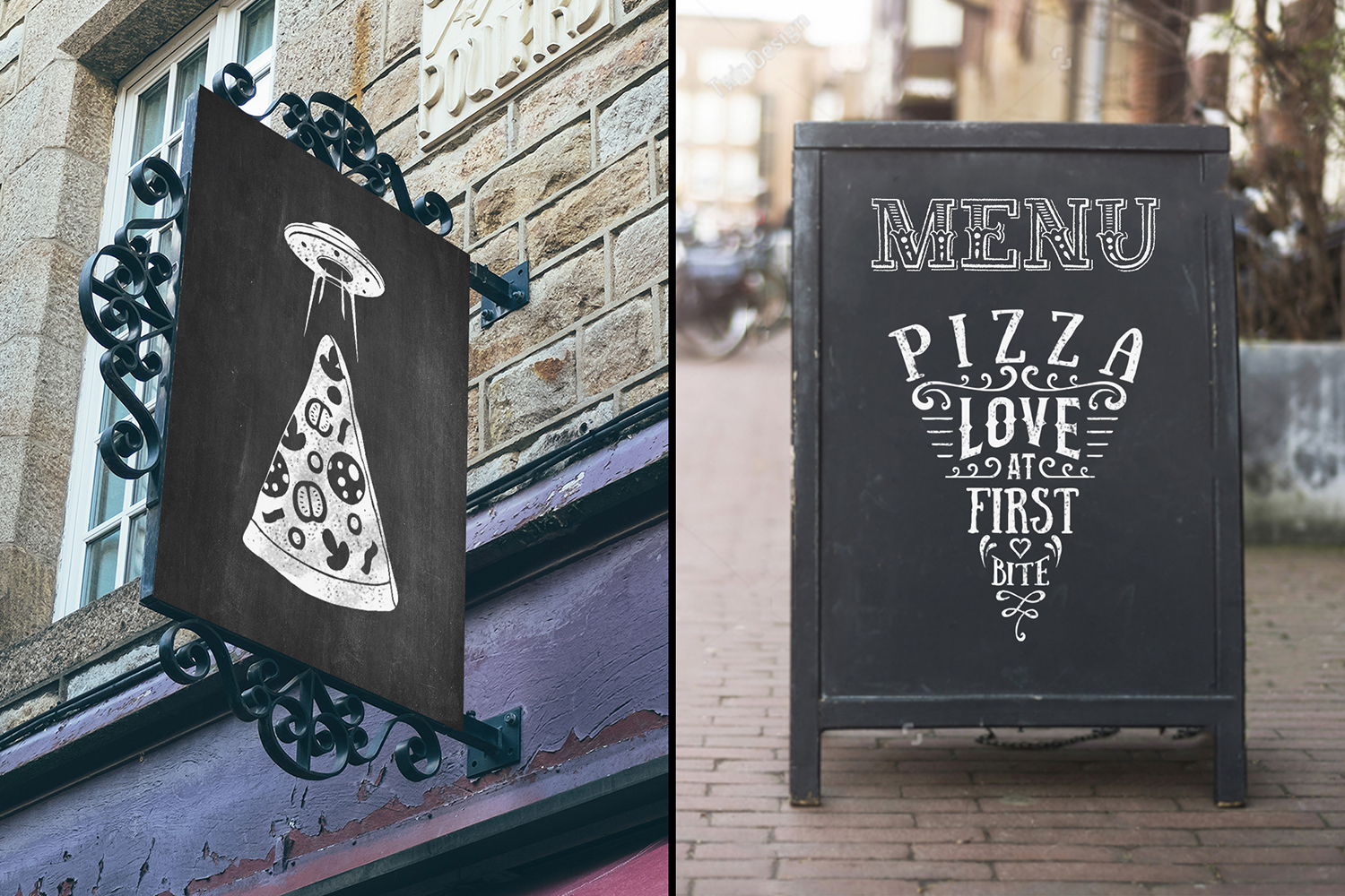 6 Hand Drawn Pizza Slice Badges on Yellow Images Creative Store 6 Hand Drawn Pizza Slice Badges on Yellow Images Creative Store