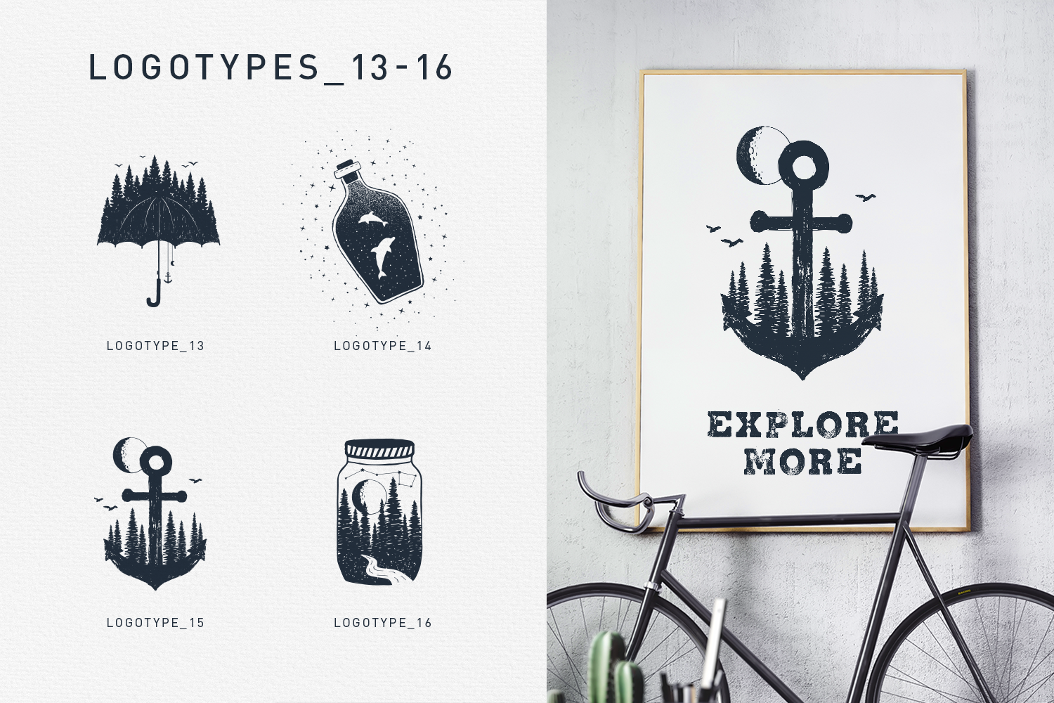 Double Exposure. 20 Creative Logos on Yellow Images Creative Store