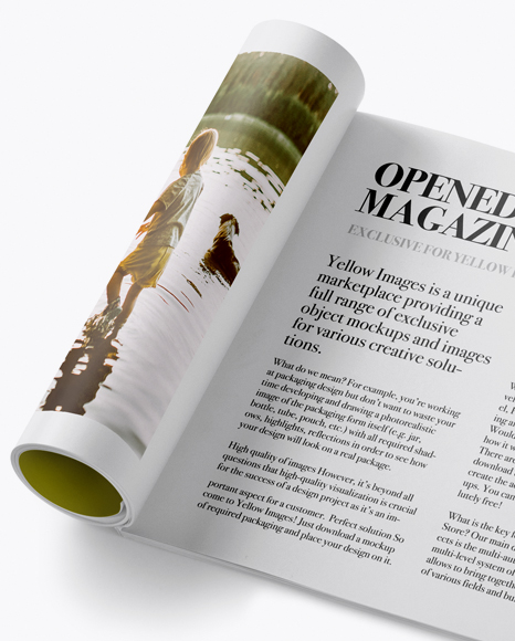 Opened Magazine Mockup - Half Side View - Free Download Images High ...