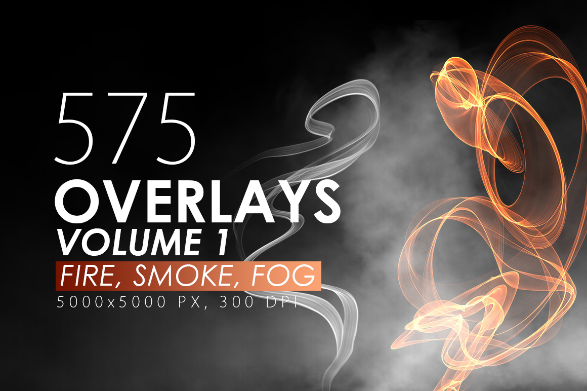 575 Fire, Smoke, Fog Overlays on Yellow Images Creative Store