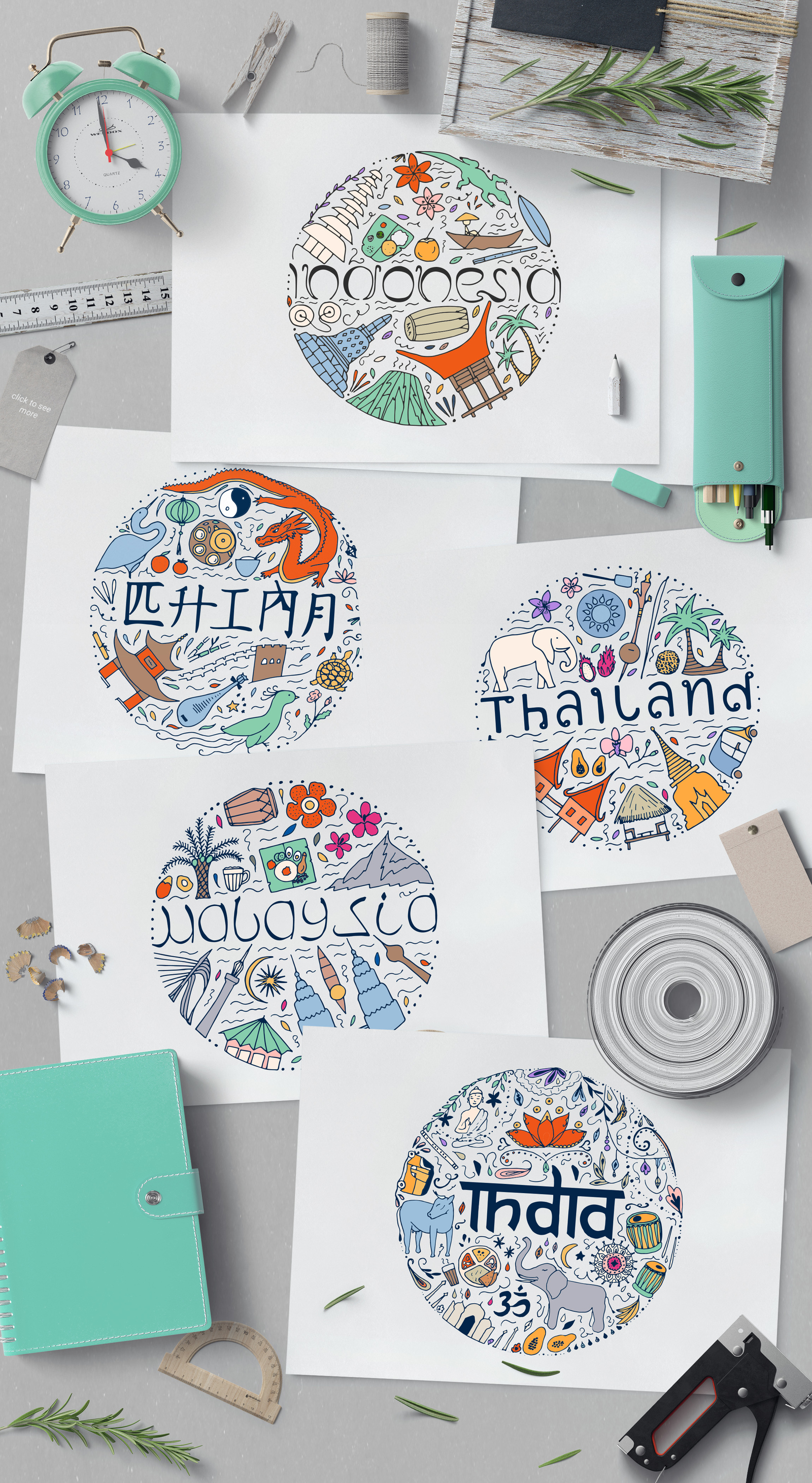 Inspiring Asia design collection on Yellow Images Creative Store