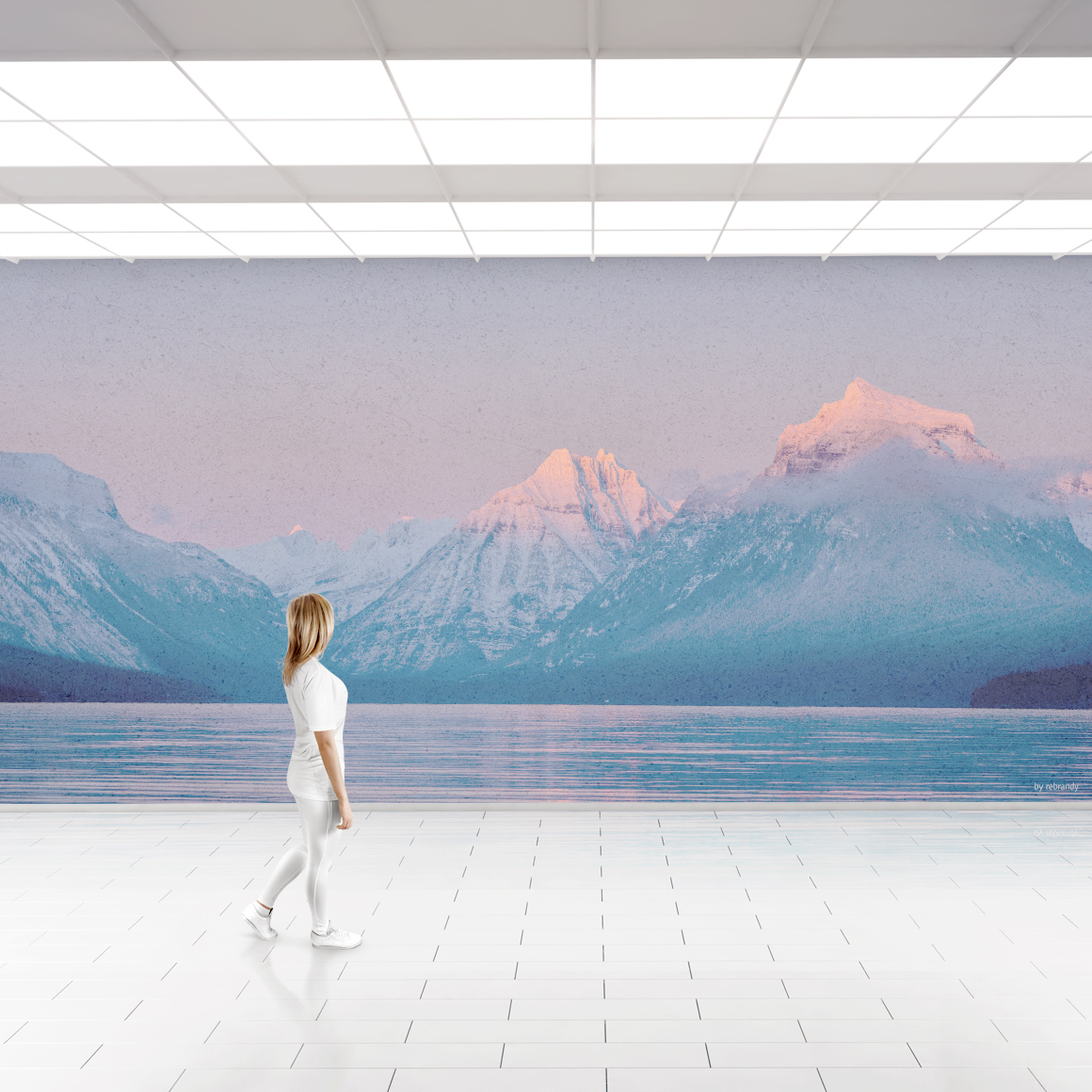 Art Gallery Mockup on Yellow Images Creative Store